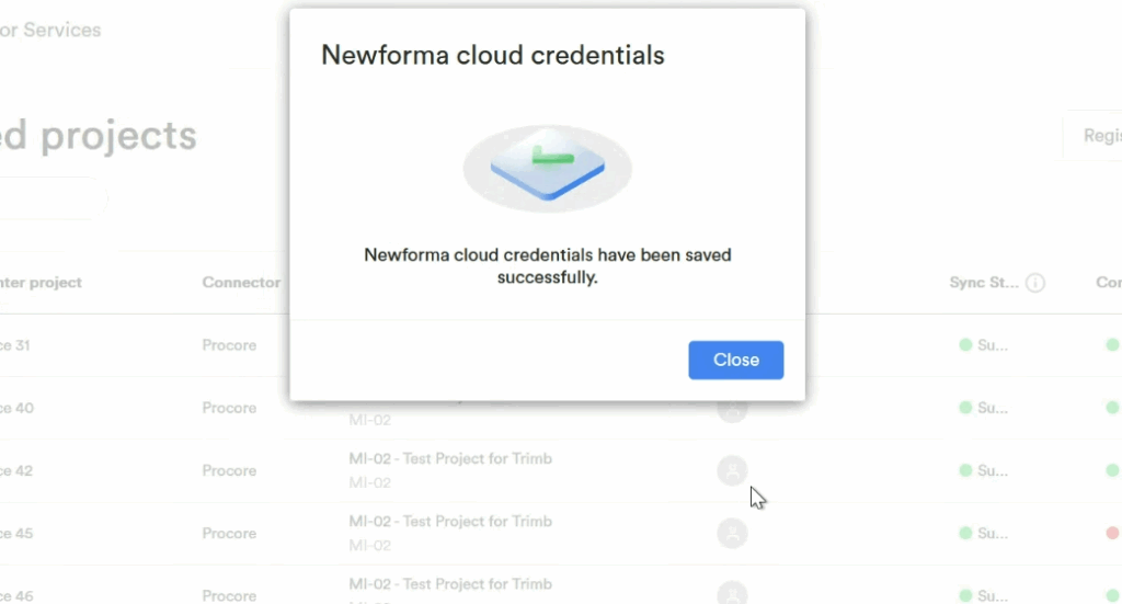 Newforma Cloud Registration in NCS - Newforma Project Center Help