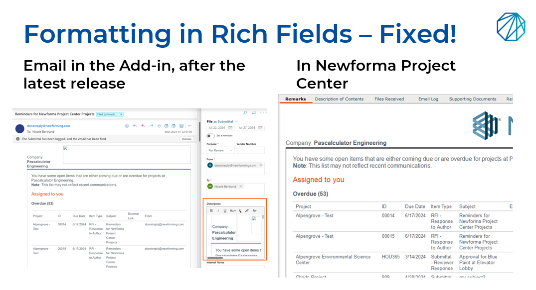 New and Improved Features in Outlook Add-In 1.71 - Newforma Project ...